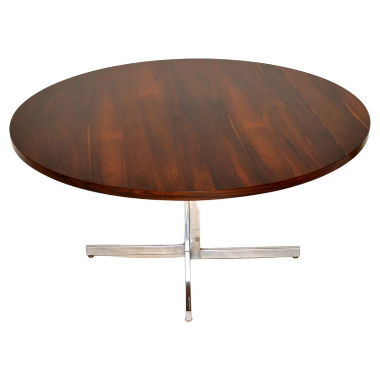 1960's Vintage Wood and Chrome Dining Table by Pieff at 1stDibs