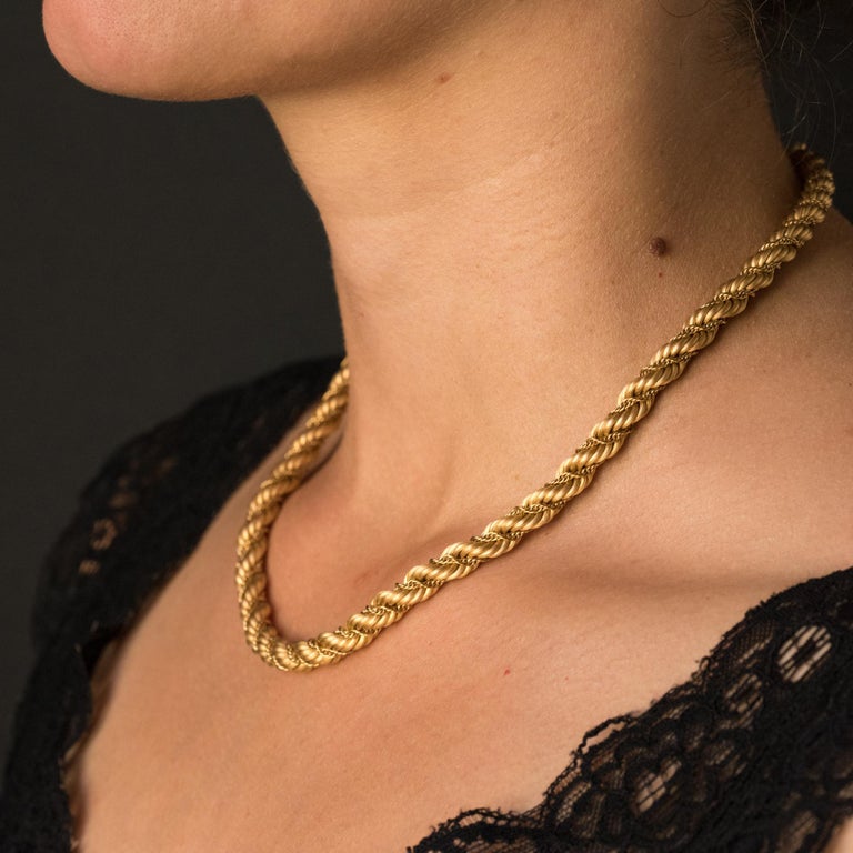 1960s Vintage Yellow Gold Braid Necklace at 1stDibs | how to braid a ...
