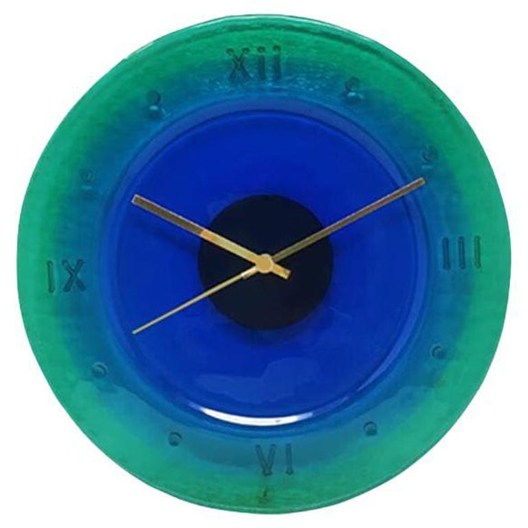 1960s Wall Clock in Murano Glass by Cà Dei Vetrai, Made in Italy For ...