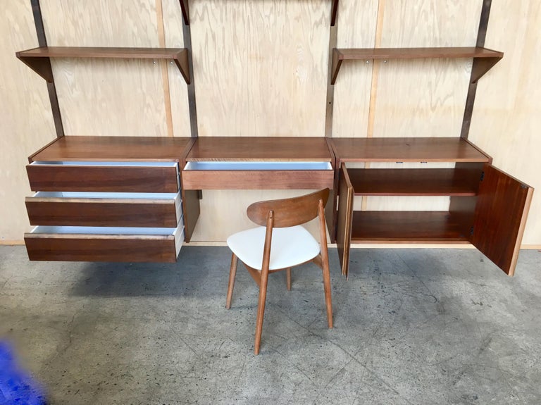 1960s Walnut Floating Wall Unit at 1stDibs