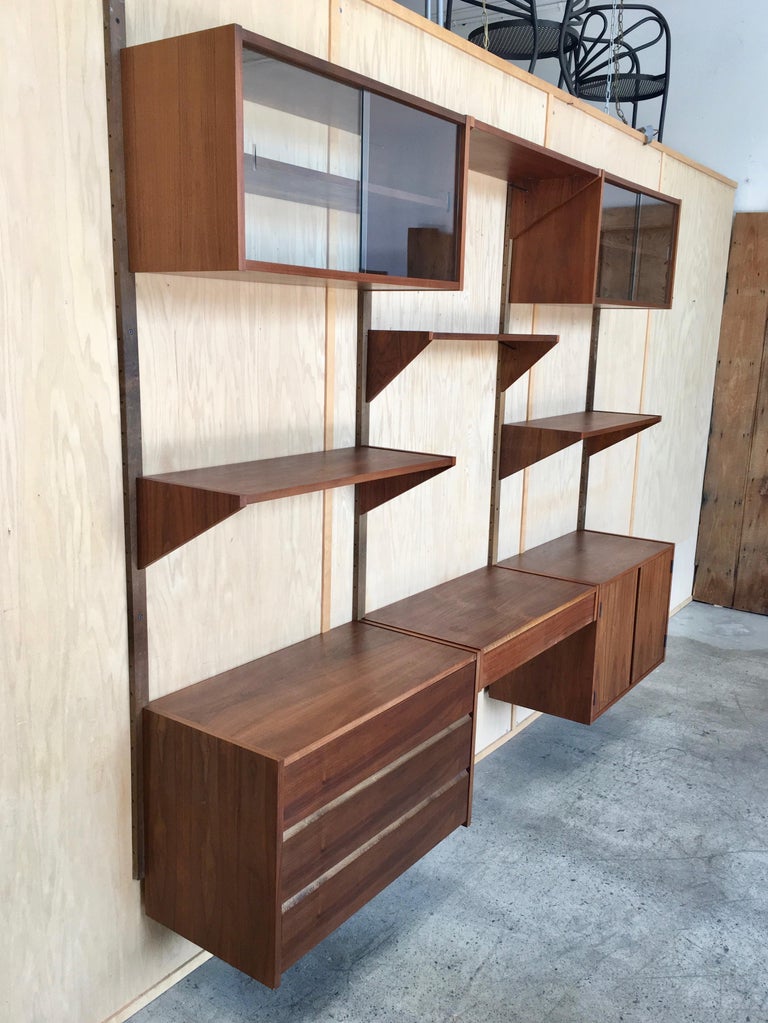 1960s Walnut Floating Wall Unit at 1stDibs