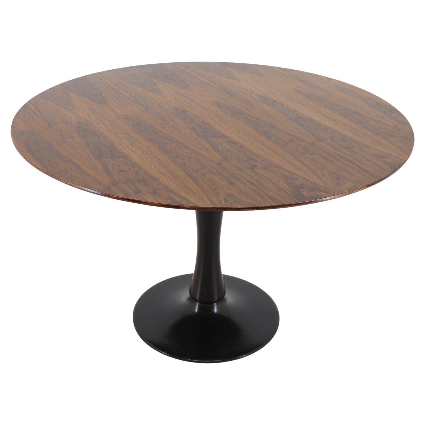 Rustic Round Dining Table, Walnut For Sale at 1stDibs