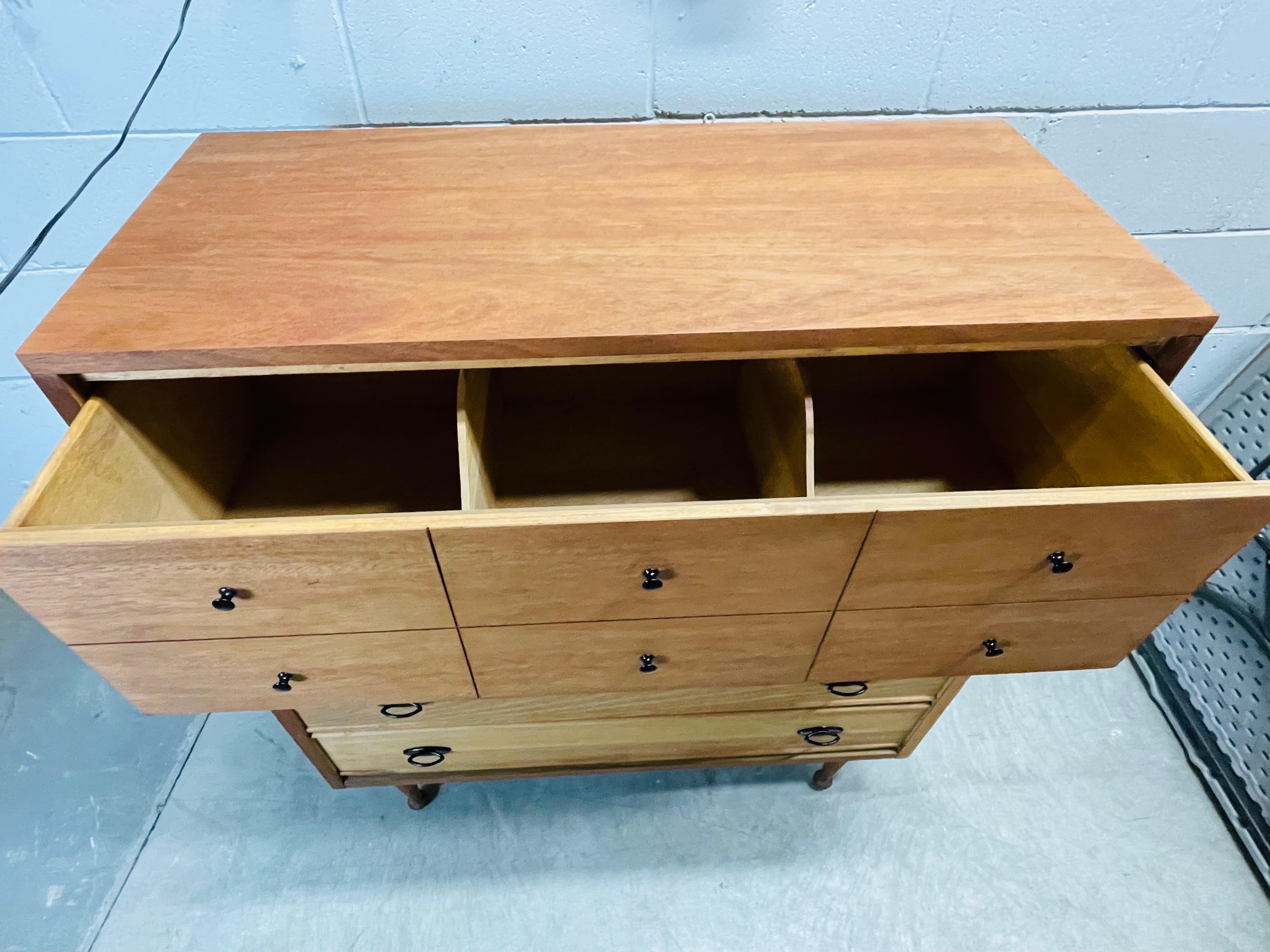 1960s Walnut Wood Tall Dresser For Sale at 1stDibs