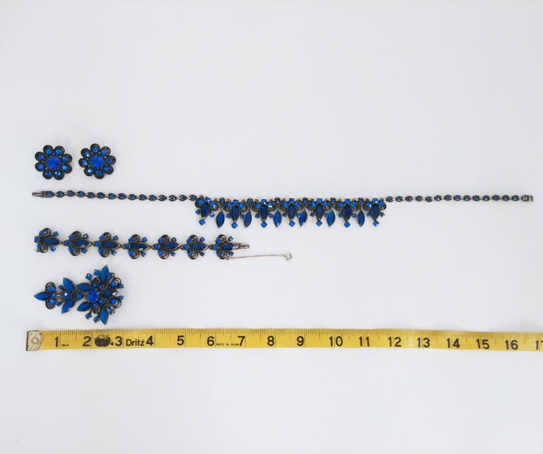 Weiss Blue Rhinestone Set, 1960s For Sale at 1stDibs