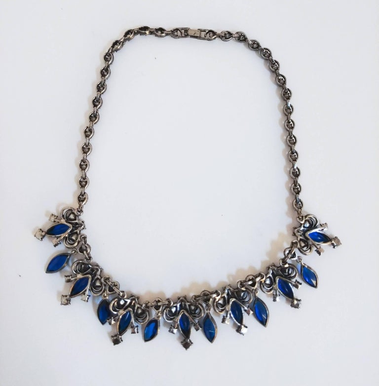 Weiss Blue Rhinestone Set, 1960s For Sale at 1stDibs