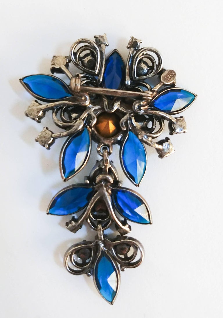 Weiss Blue Rhinestone Set, 1960s For Sale at 1stDibs