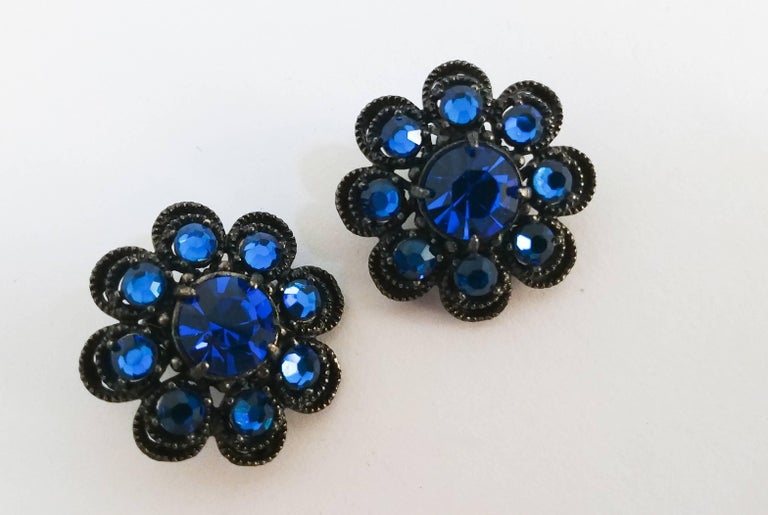 Weiss Blue Rhinestone Set, 1960s For Sale at 1stDibs