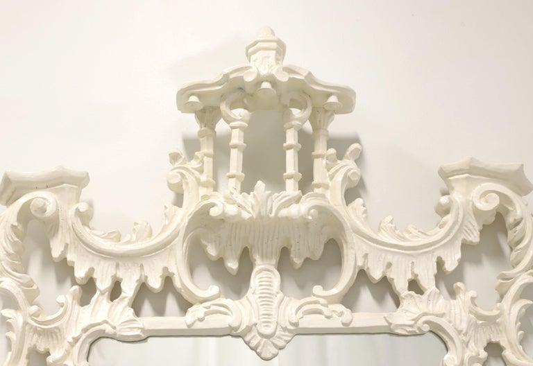STROUPE 1960's White Lacquered Chinese Chippendale Pagoda Wall Mirror ...