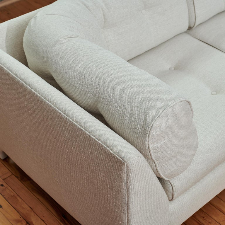 1960s White Two Part Midcentury Sectional Sofa For Sale at 1stDibs