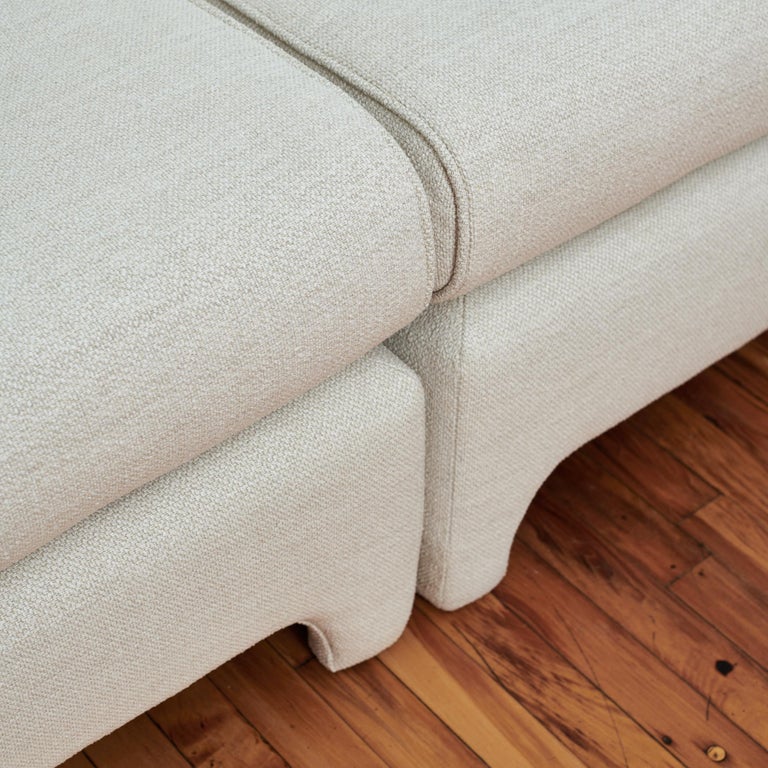 1960s White Two Part Midcentury Sectional Sofa For Sale at 1stDibs