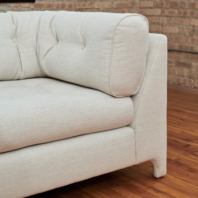 1960s White Two Part Midcentury Sectional Sofa For Sale at 1stDibs