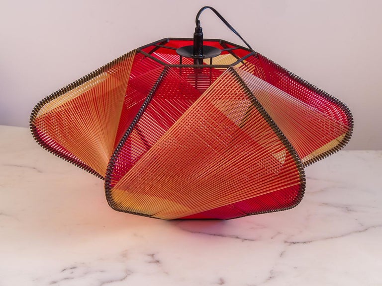 1960s Woven String Art Pendant For Sale at 1stDibs