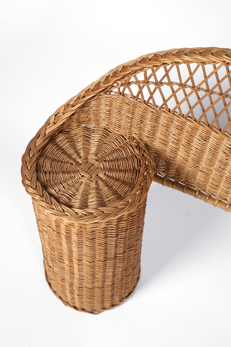 1960s Woven Wicker Single Headboard Rattan Midcentury Rustic Provence ...