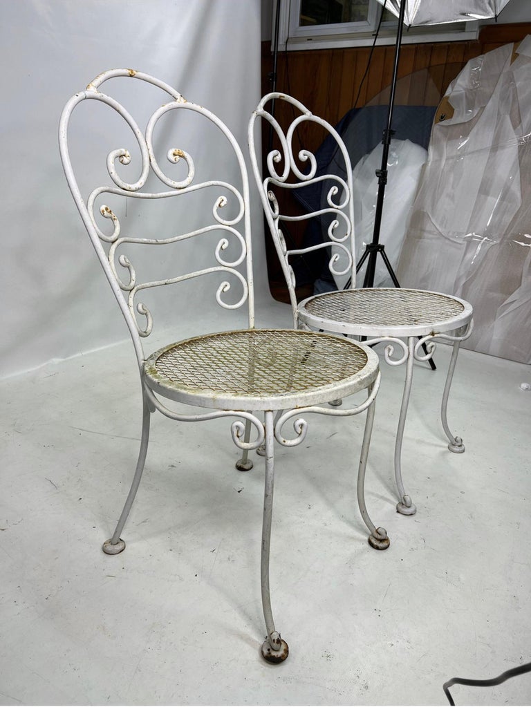 1960s Wrought Iron Cafe Chairs, Pair For Sale at 1stDibs