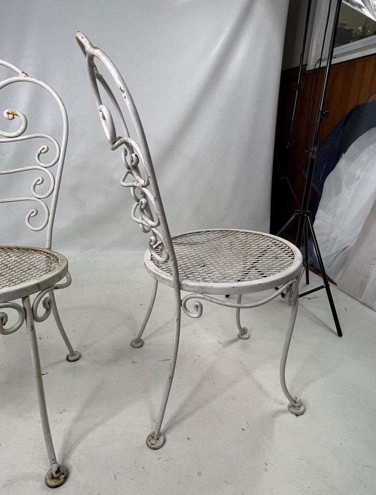 1960s Wrought Iron Cafe Chairs, Pair For Sale at 1stDibs