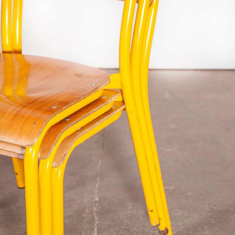 1960s Yellow Framed Stacking School Dining Chairs, Set of Six at 1stDibs