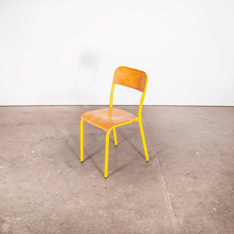 1960s Yellow Framed Stacking School Dining Chairs, Set of Six at 1stDibs