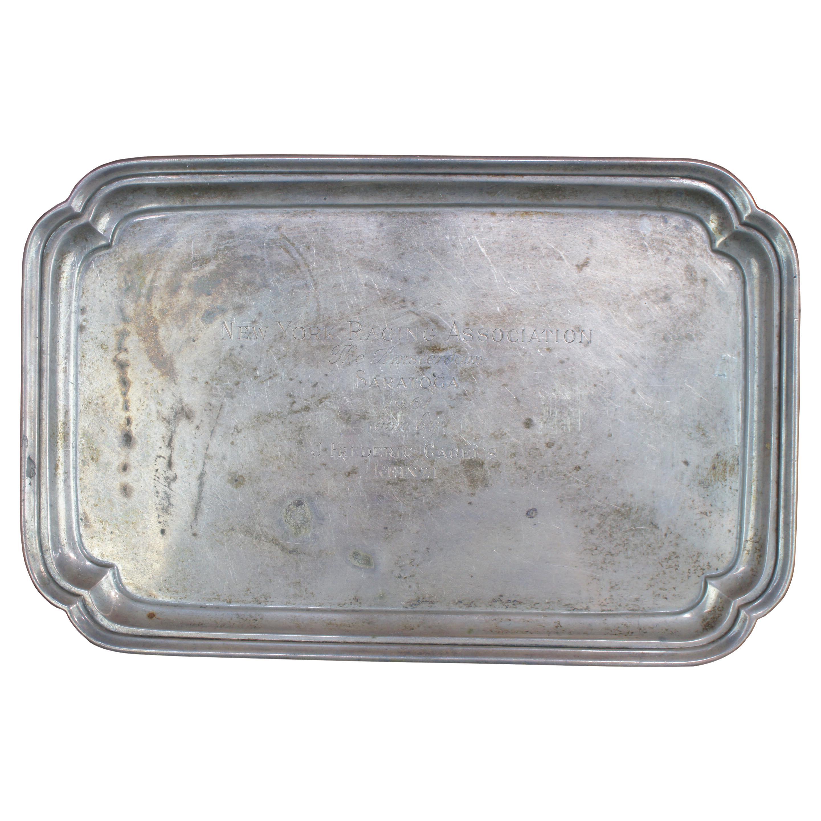 Antique English Regency Revival Sterling Silver Salver Tray For Sale at ...