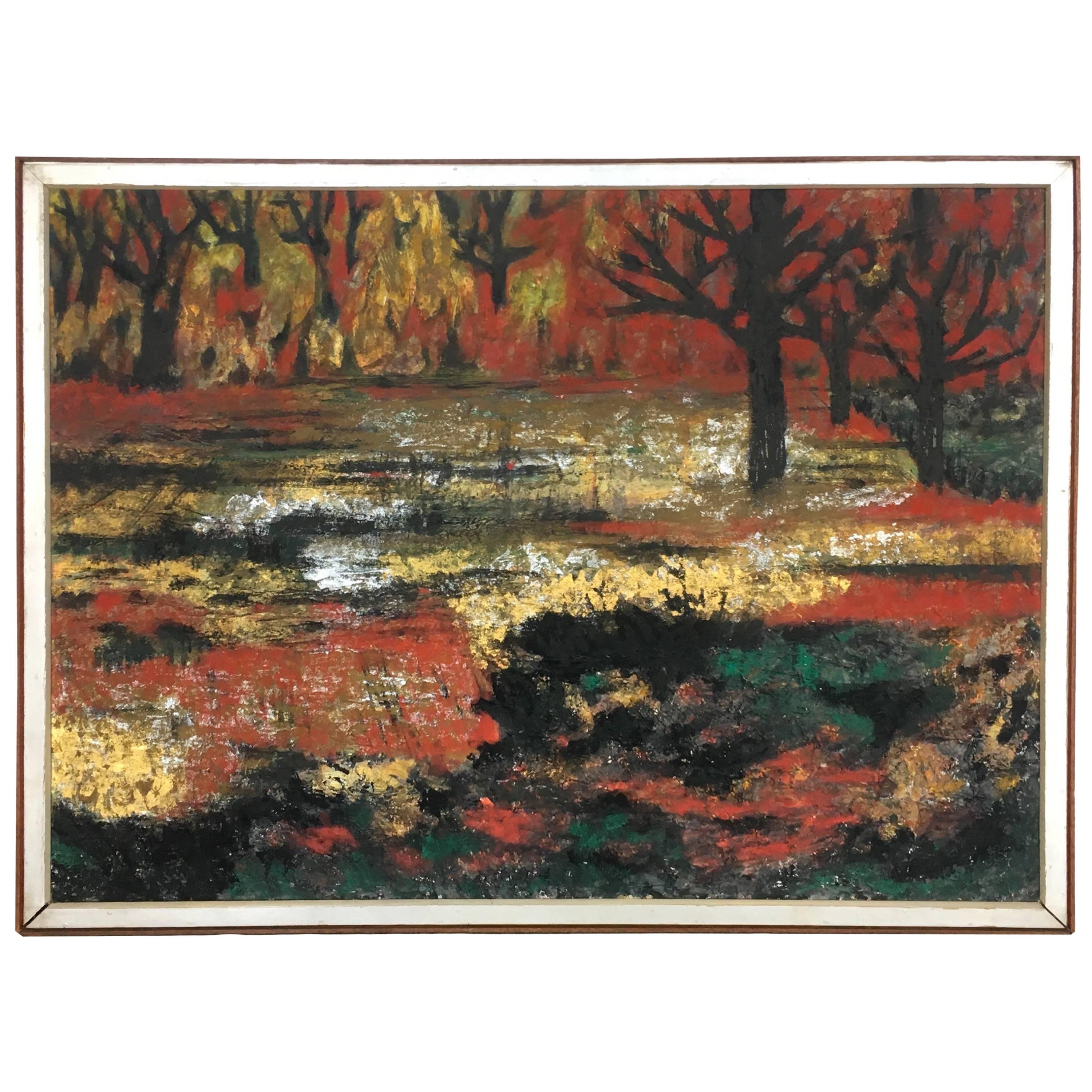 Large Abstract Oil Painting By Patrick Kelly 1961. at 1stDibs