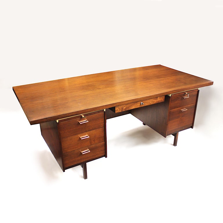 1961 Mid-Century Modern Walnut Executive Desk by Charles Deaton for ...
