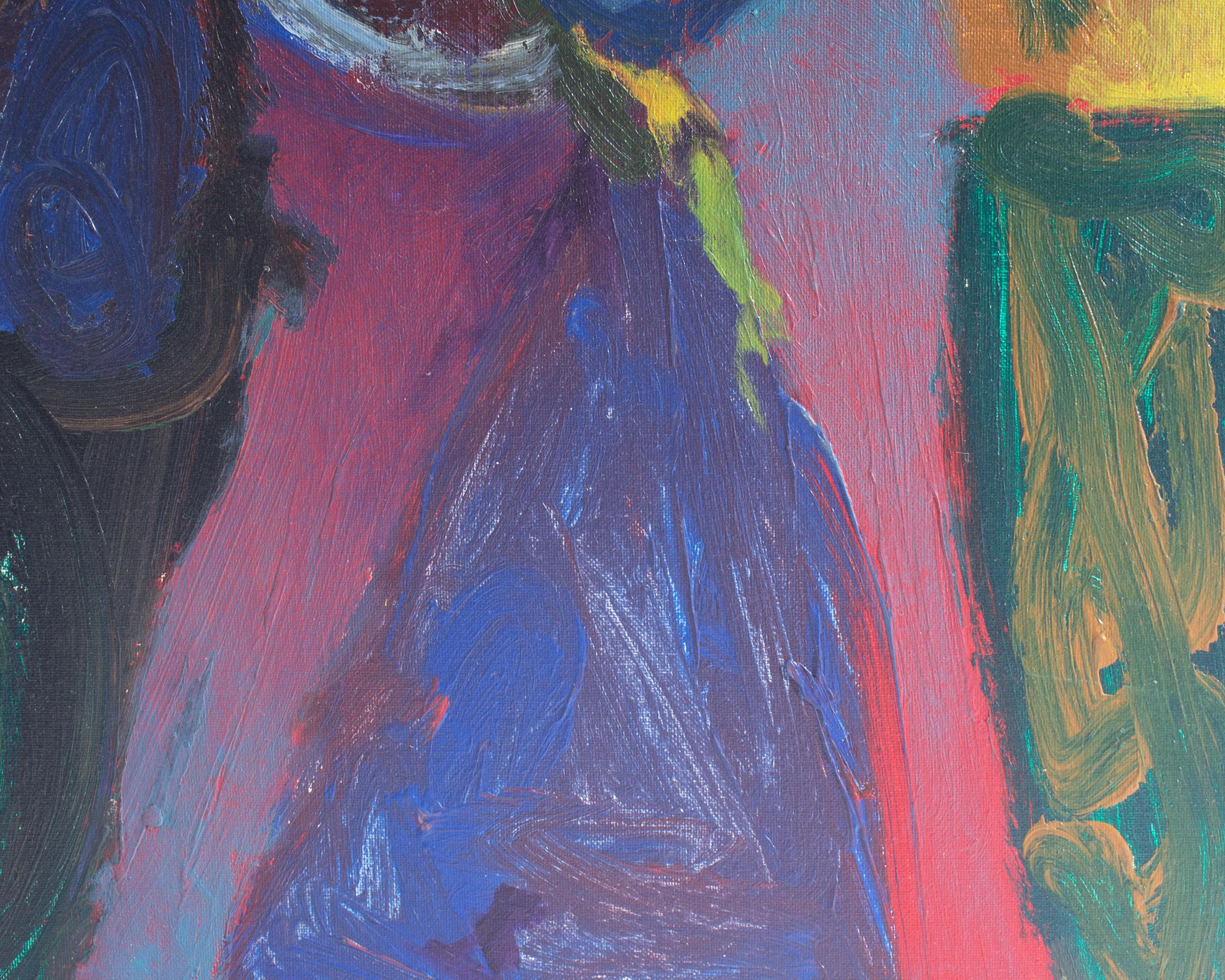 1961 Signed Oil on Board Abstract Painting by Dr. Lee Jennings at ...