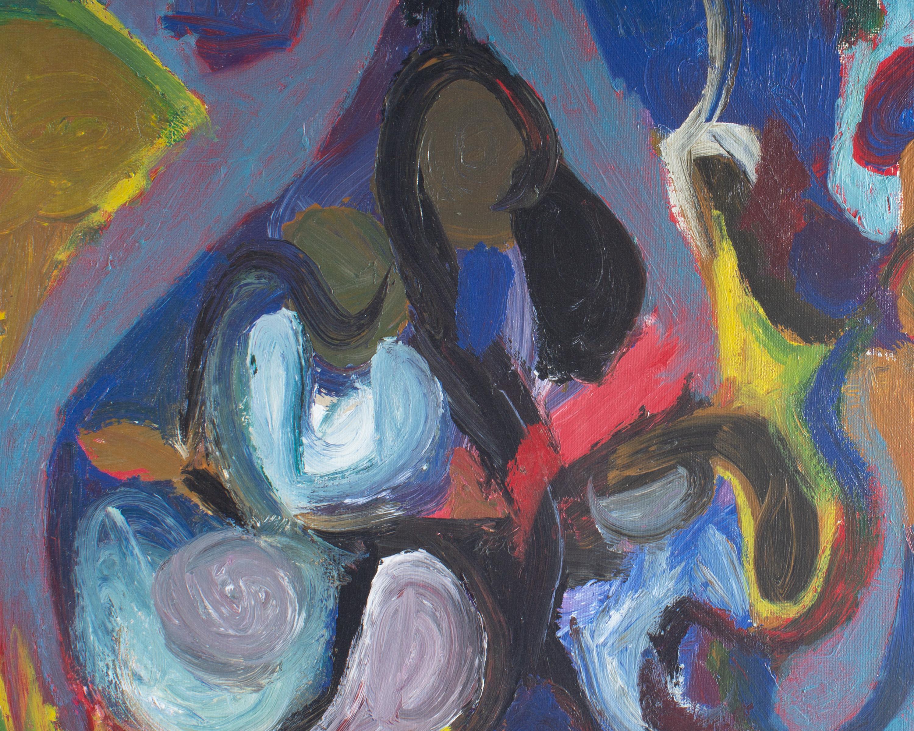 1961 Signed Oil on Board Abstract Painting by Dr. Lee Jennings at ...