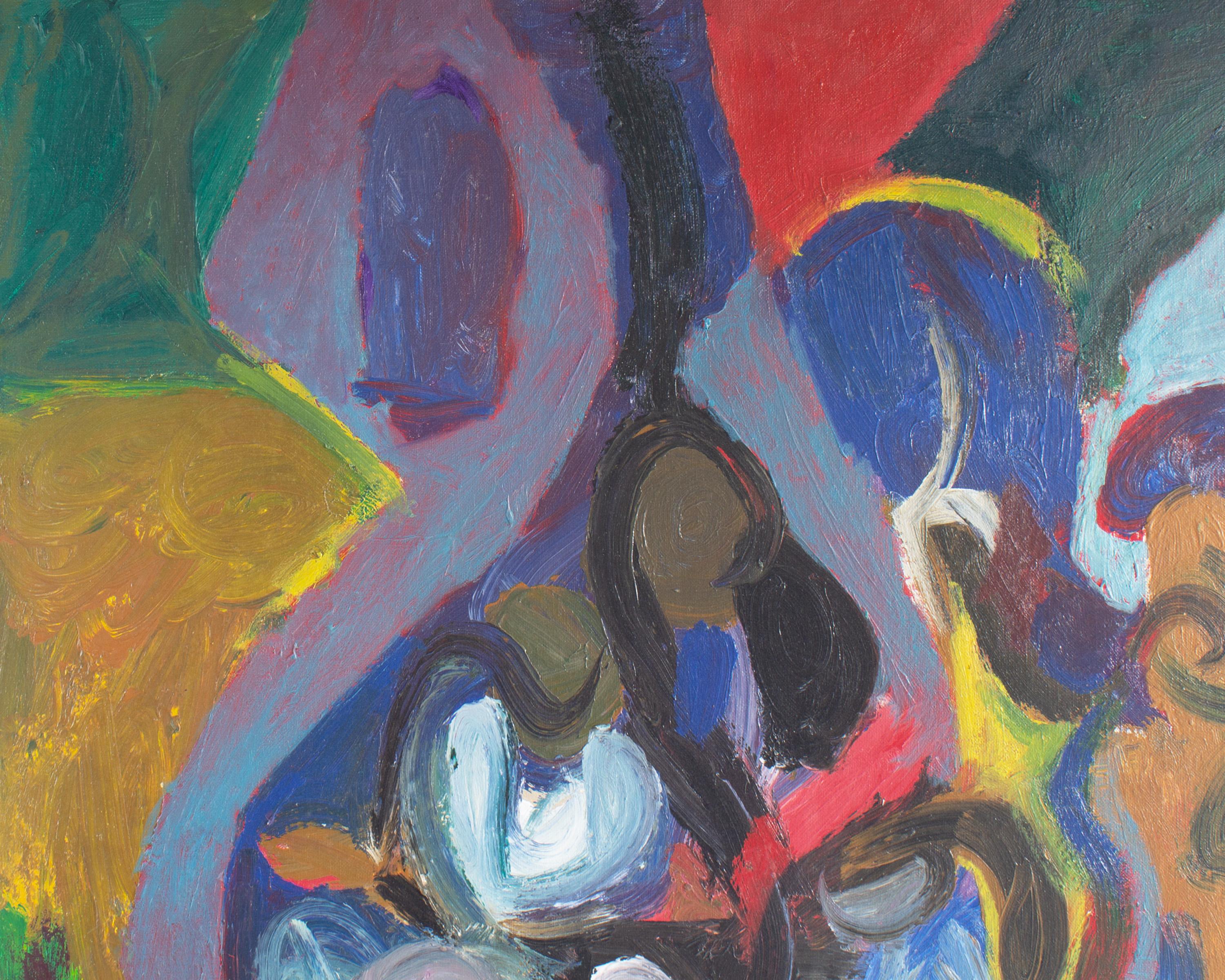 1961 Signed Oil on Board Abstract Painting by Dr. Lee Jennings at ...