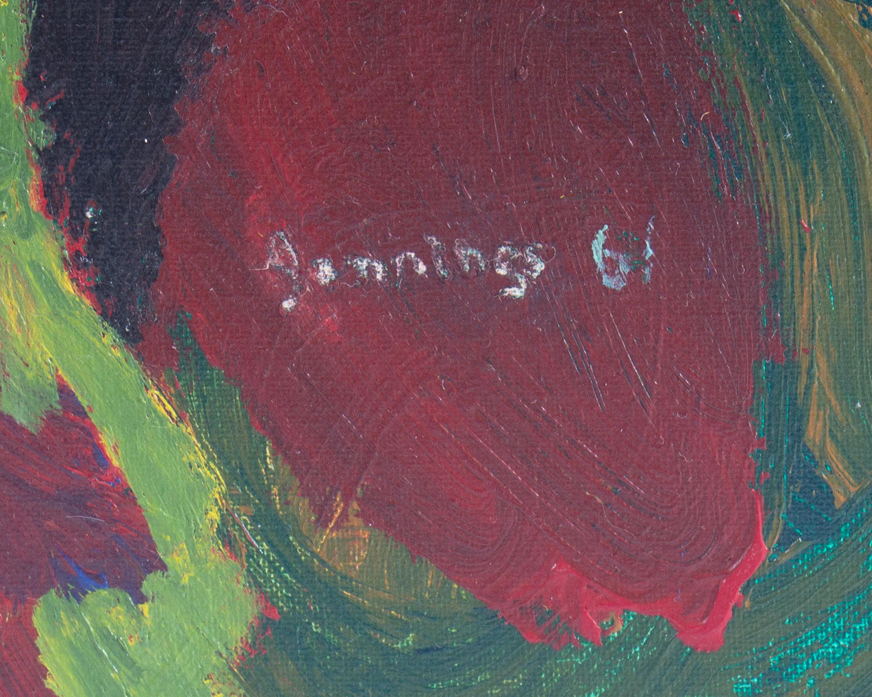 1961 Signed Oil on Board Abstract Painting by Dr. Lee Jennings at ...