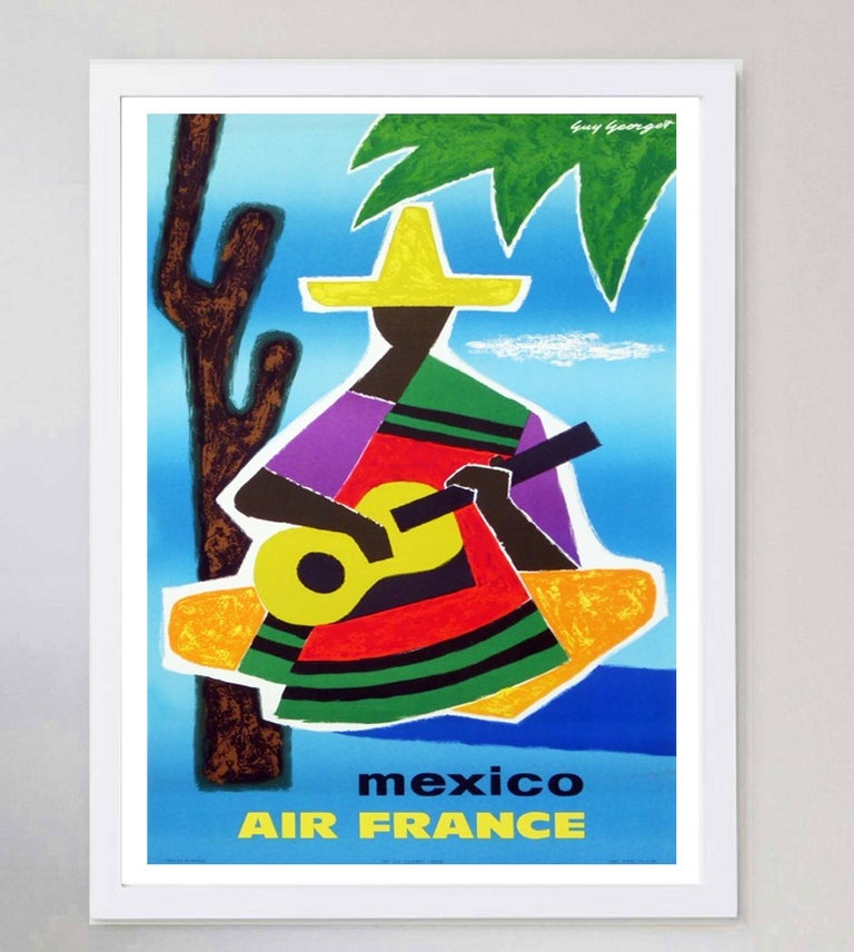 1962 Air France - Mexico Original Vintage Poster For Sale at 1stDibs