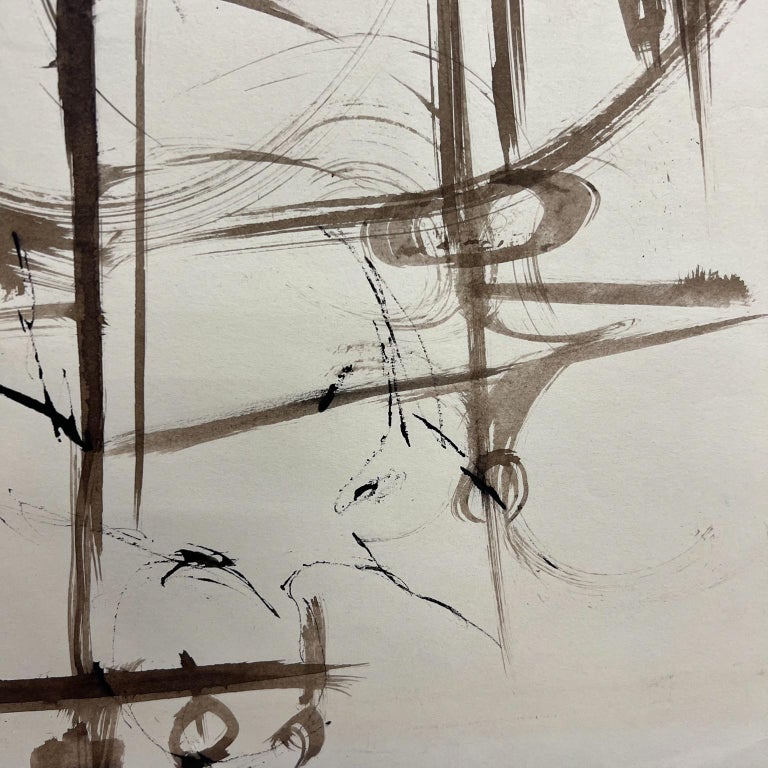 1962 Gordon Wagner Ink Sketch Watercolor Abstract Mexican Assemblage 6 ...