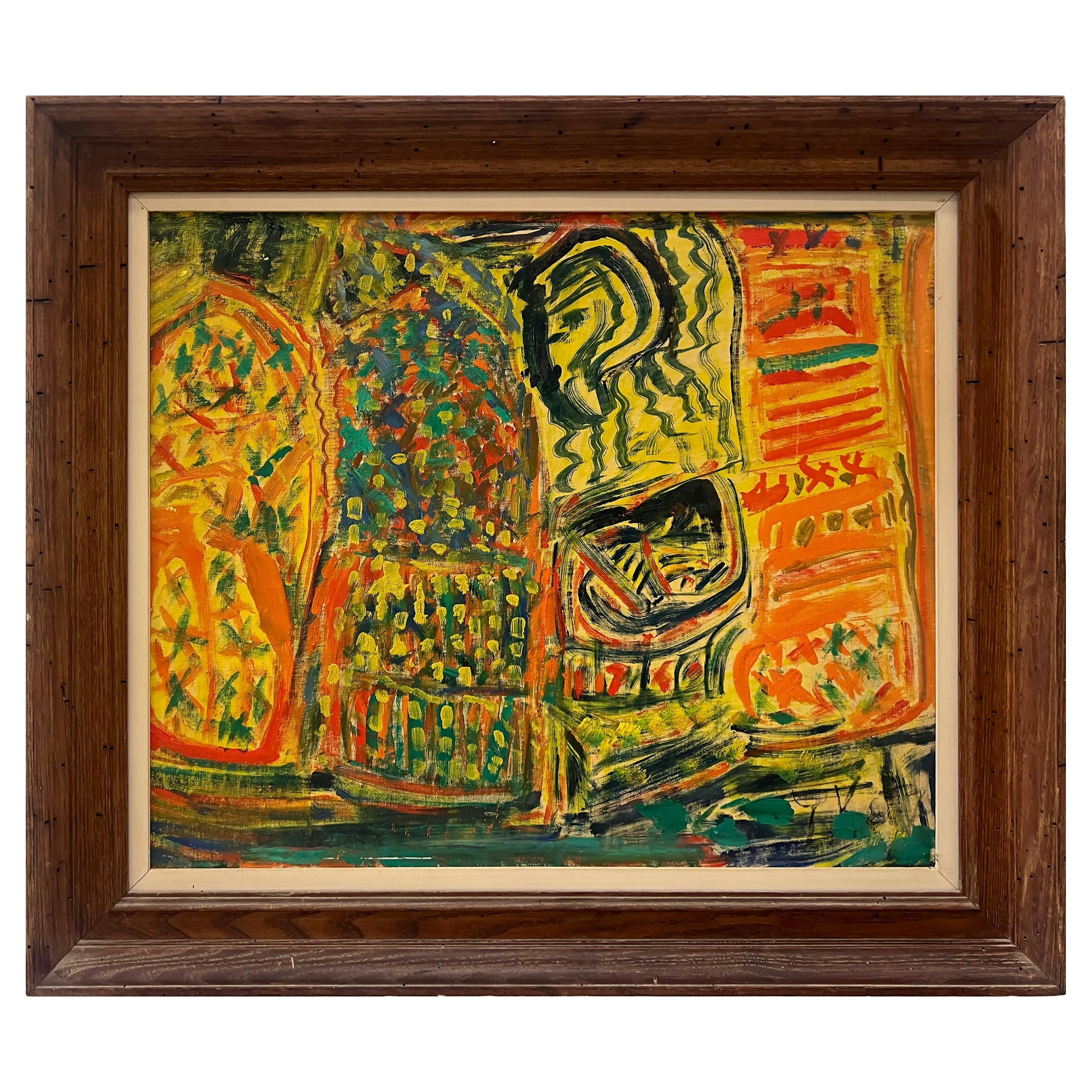 1962 L. Katz Abstract Oil Painting On Board, "The Girls". For Sale at ...