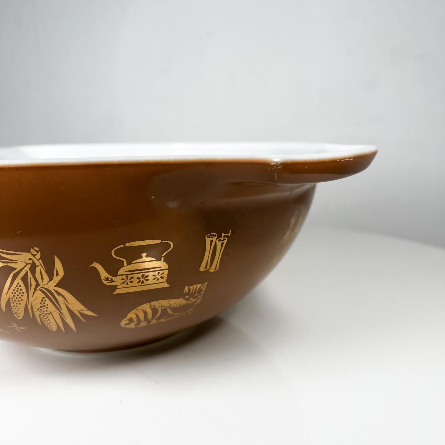 1962 Vintage Pyrex Early American Heritage Mixing Bowl Cinderella Brown ...