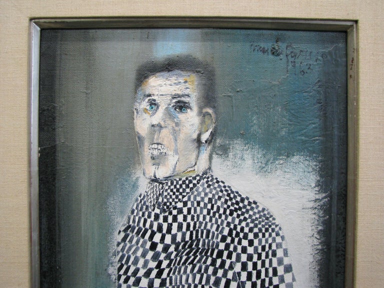 1963 Oil on Canvas by Bruno Caruso, 'Study of a Man in New York' For ...