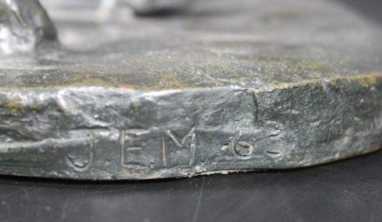 1963 Roman Bronze Works Figurative Bronze Signed J.E.M. For Sale at 1stDibs