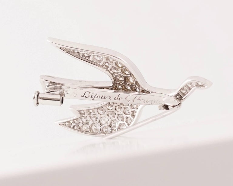 1963, Georges Braque "Zephir Icarios" 18 Karat White Gold and Diamonds ...