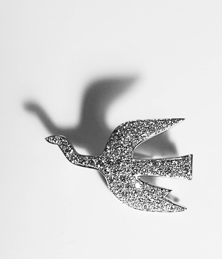 1963, Georges Braque "Zephir Icarios" 18 Karat White Gold and Diamonds ...