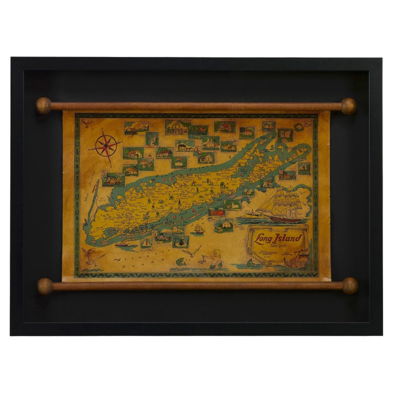 1964 Pictorial Map of Long Island by Catherine and E. Theodore Nelson ...