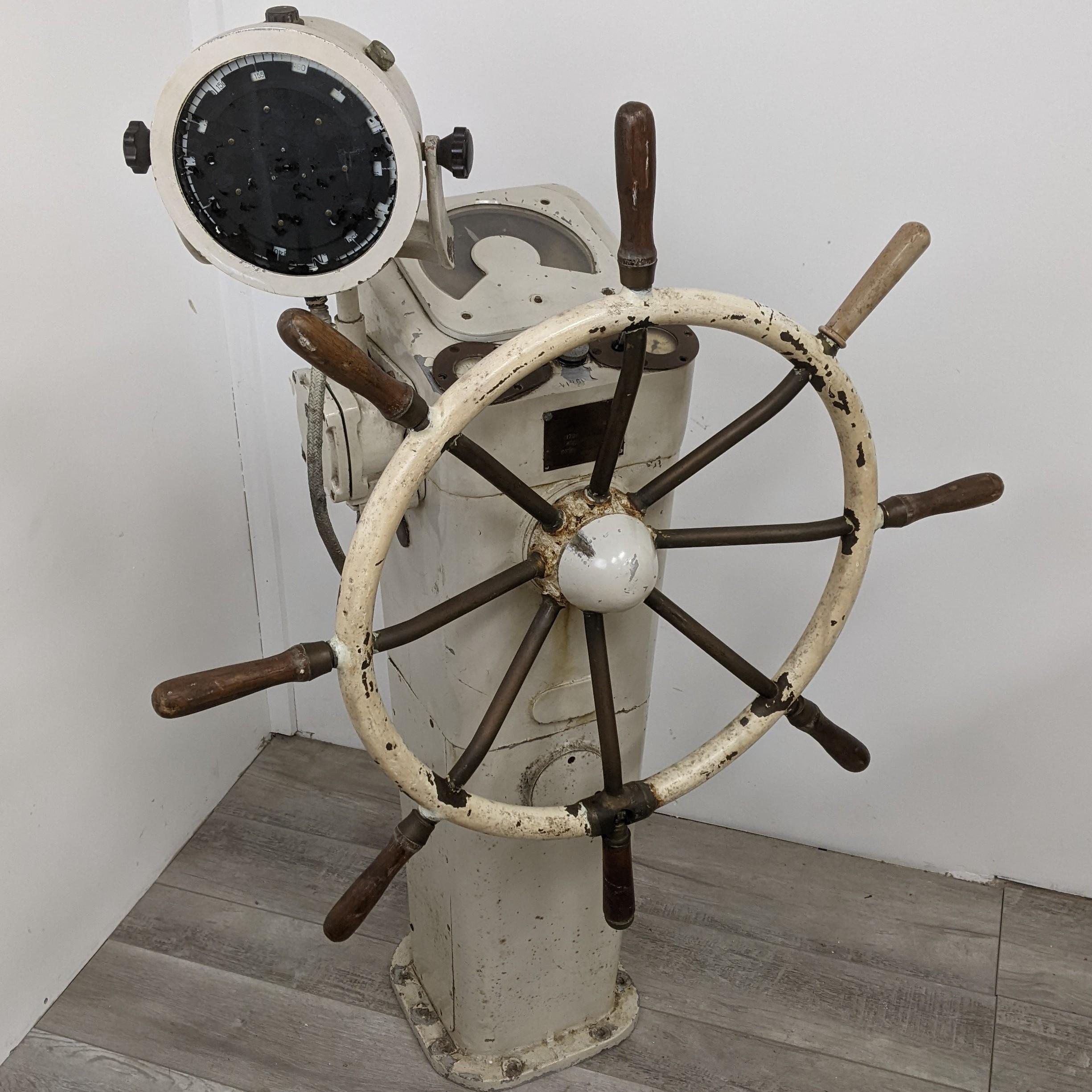 1964 Polish Ship's Helm with Fog Light, Hydroster at 1stDibs