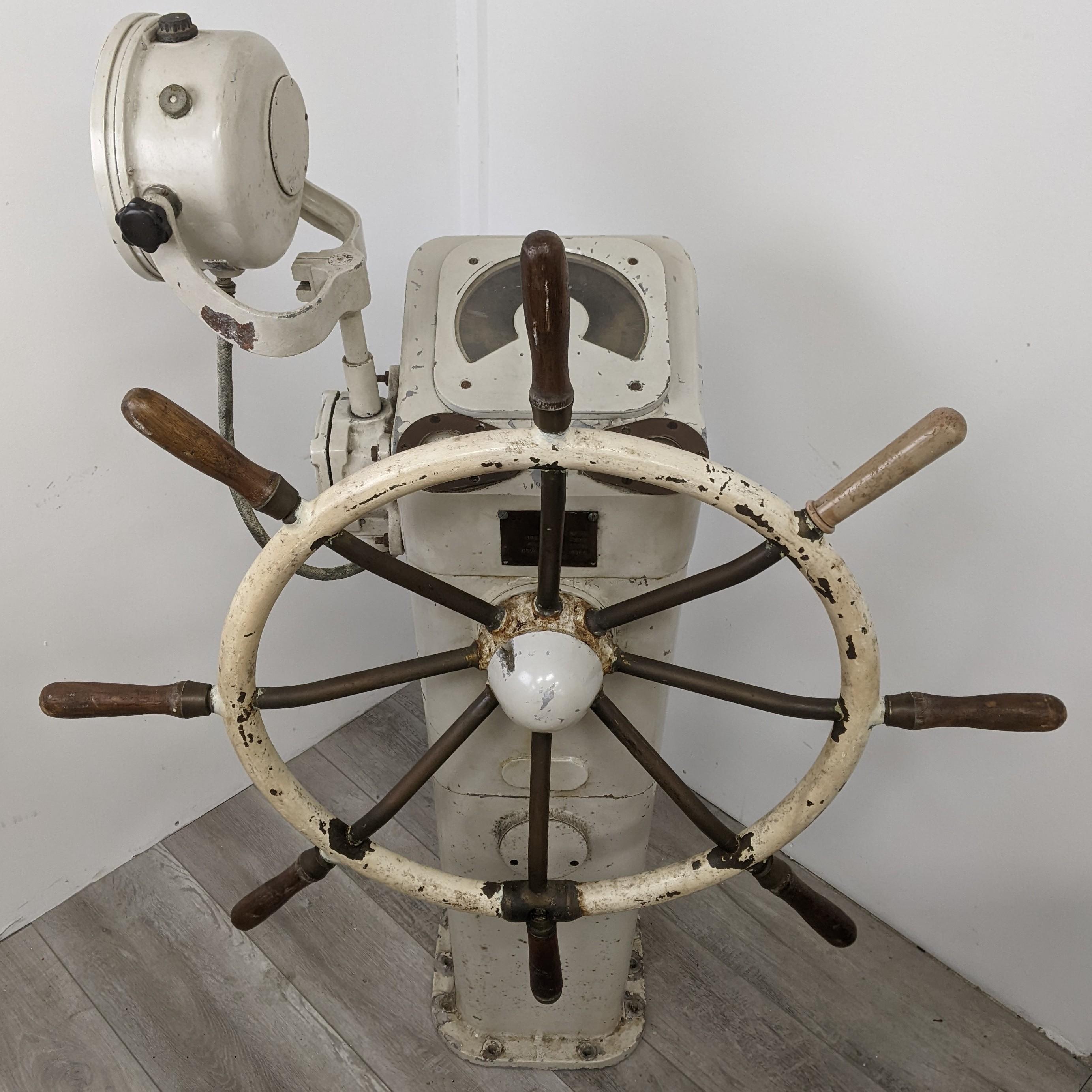 1964 Polish Ship's Helm with Fog Light, Hydroster at 1stDibs
