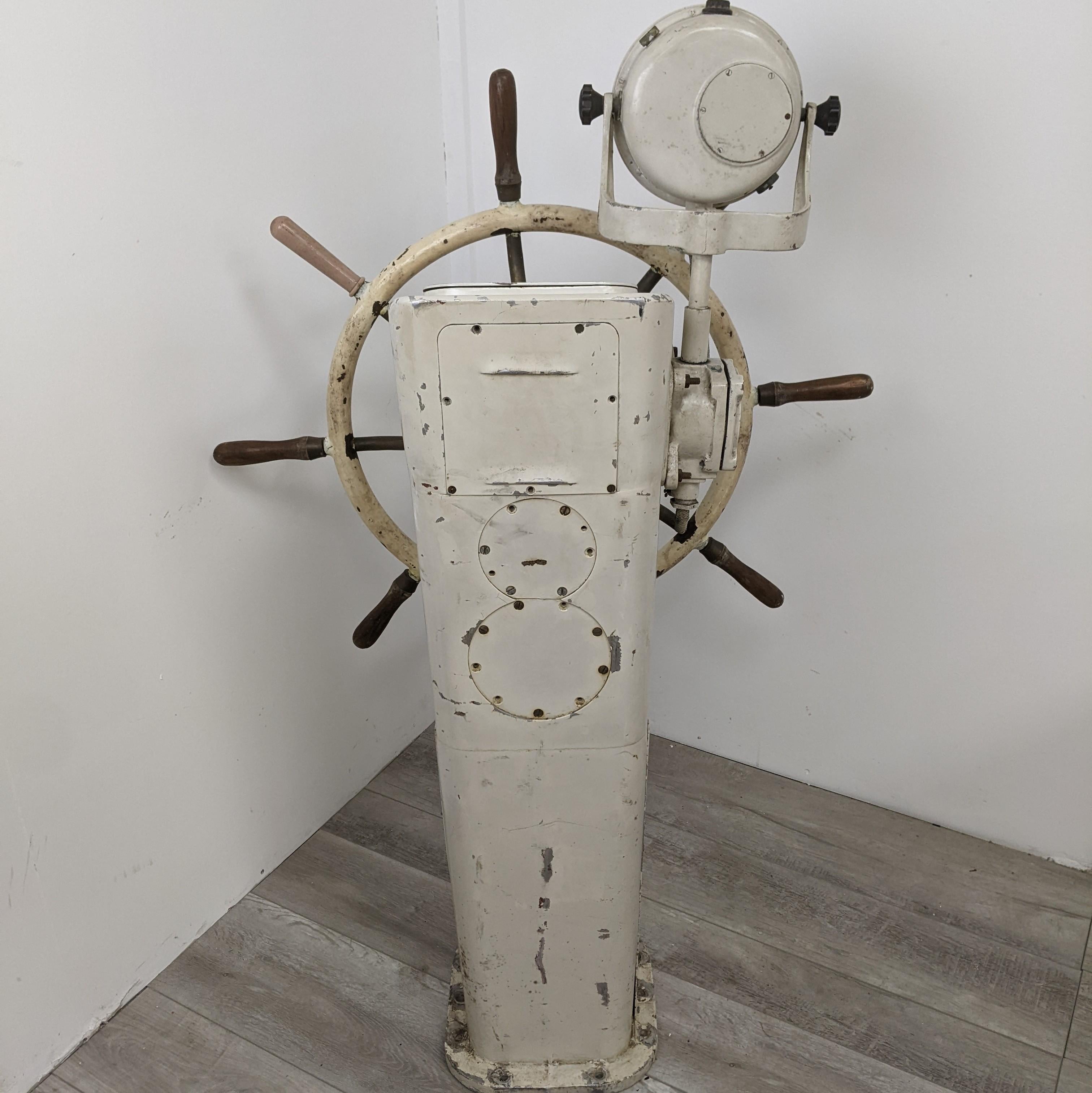 1964 Polish Ship's Helm with Fog Light, Hydroster at 1stDibs