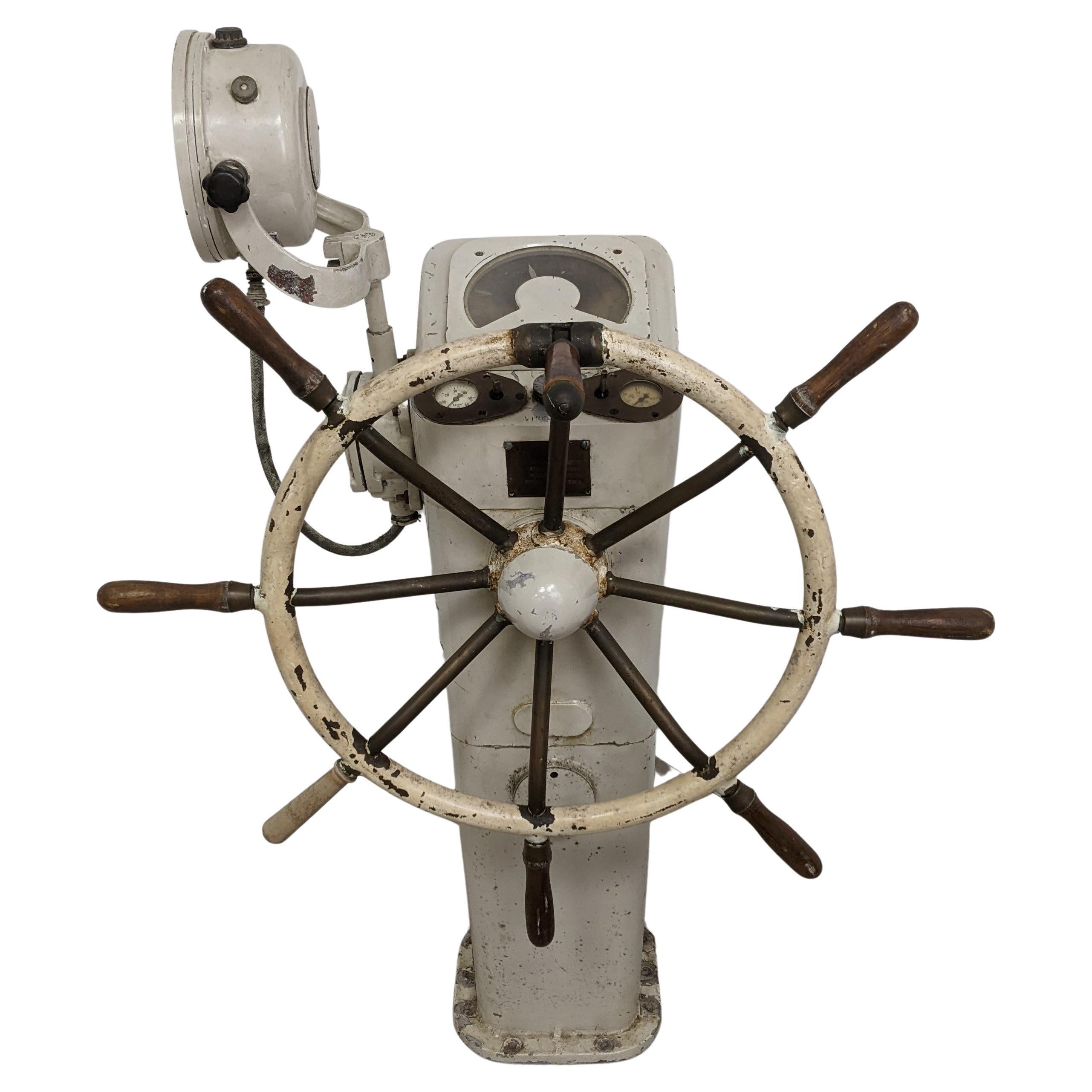 1964 Polish Ship's Helm with Fog Light, Hydroster at 1stDibs