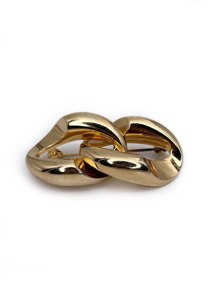 1964 Vintage Grosse Gold Tone Chain Pin Brooch For Sale at 1stDibs