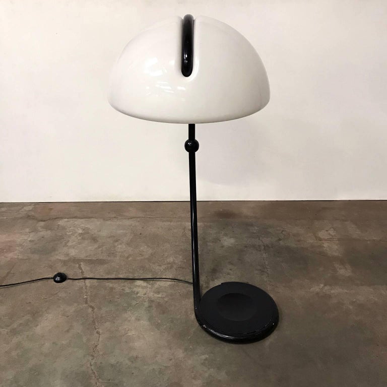 1965, Elio Martinelli for Martinelli Luce, Black Based Floor Lamp ...