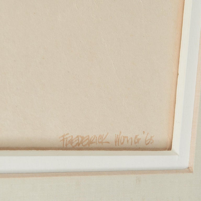 1965, Framed Winter Scene Watercolor and Gouache on Masa Paper ...