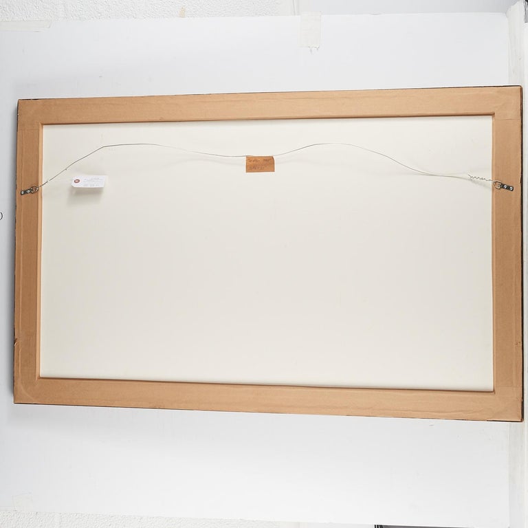 1965, Framed Winter Scene Watercolor and Gouache on Masa Paper, Frederick Wong For Sale at 1stDibs