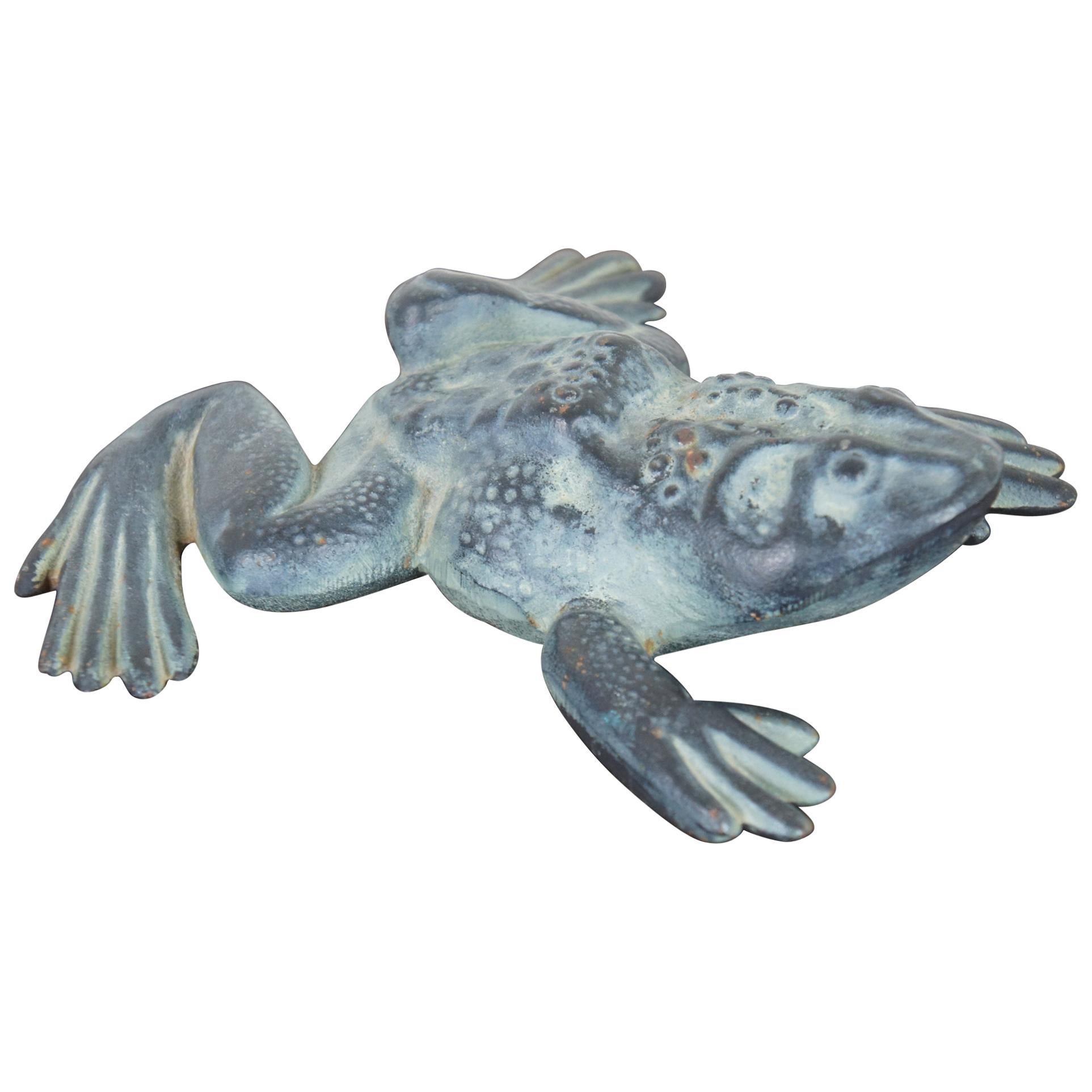 1966 Cast Iron Verdigris Leaping Frog Doorstop Garden Virginia ...
