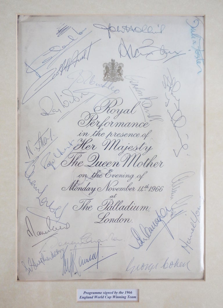 1966 England World Cup Final team genuine set of autographs at 1stDibs