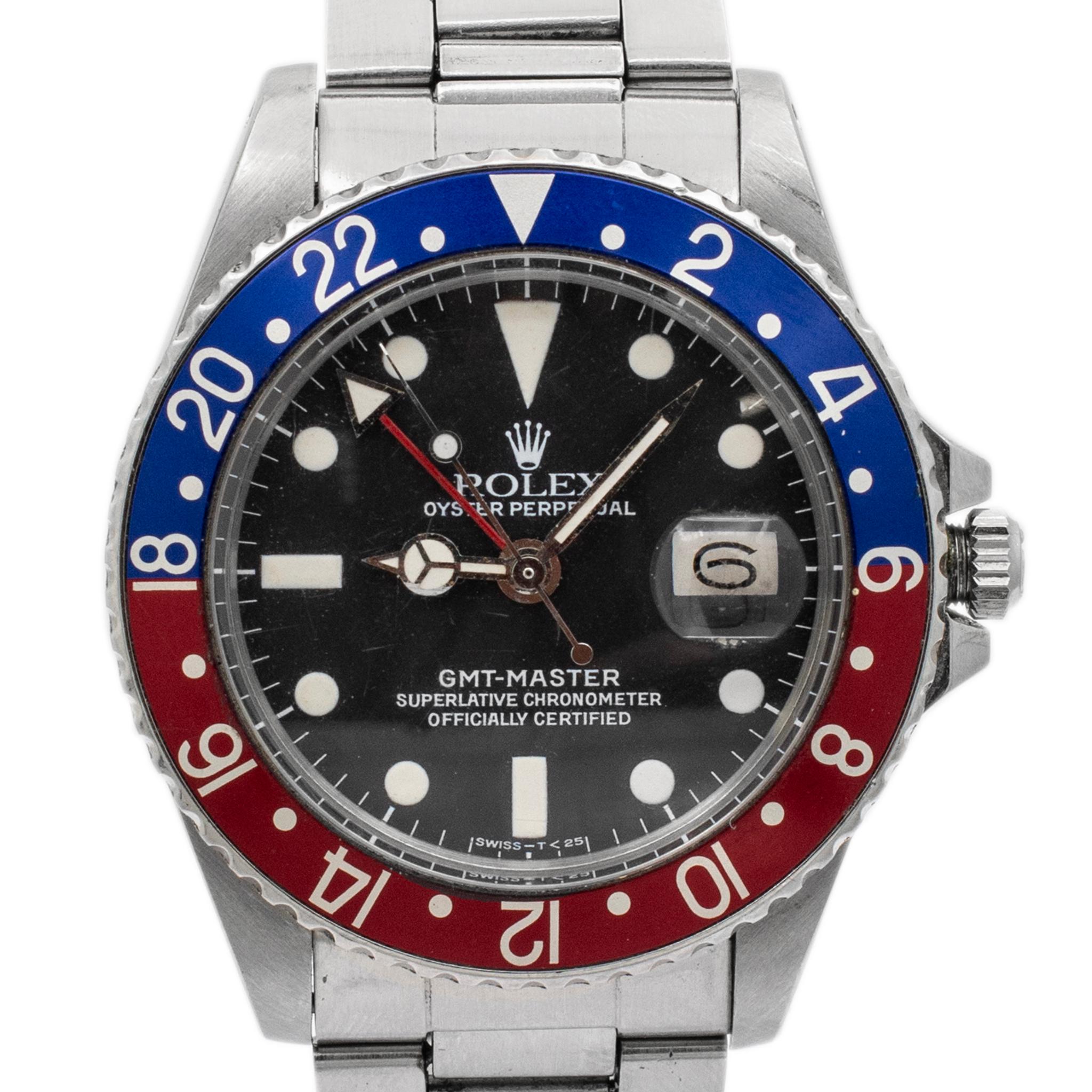 1966 Vintage Rolex Pepsi GMT-Master Pepsi 1675 40mm Stainless Steel Men ...