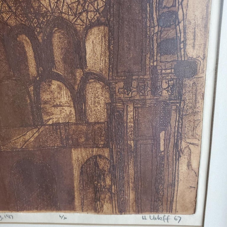 1967 Etching Titled, Dated, Signed Number "St. Petersburg" #6/6 Artist ...
