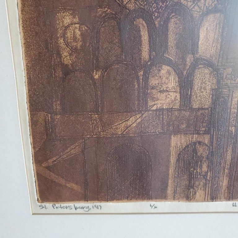 1967 Etching Titled, Dated, Signed Number "St. Petersburg" #6/6 Artist ...